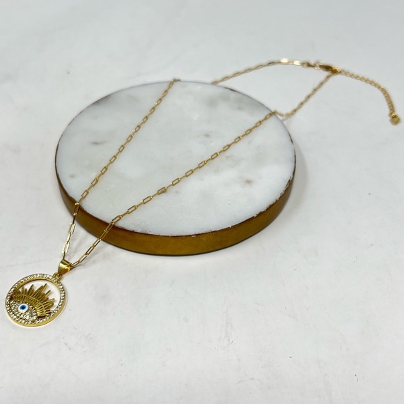 Hand Crafted | Jewelry | New K Gold Plated Evil Eye With Rays ...